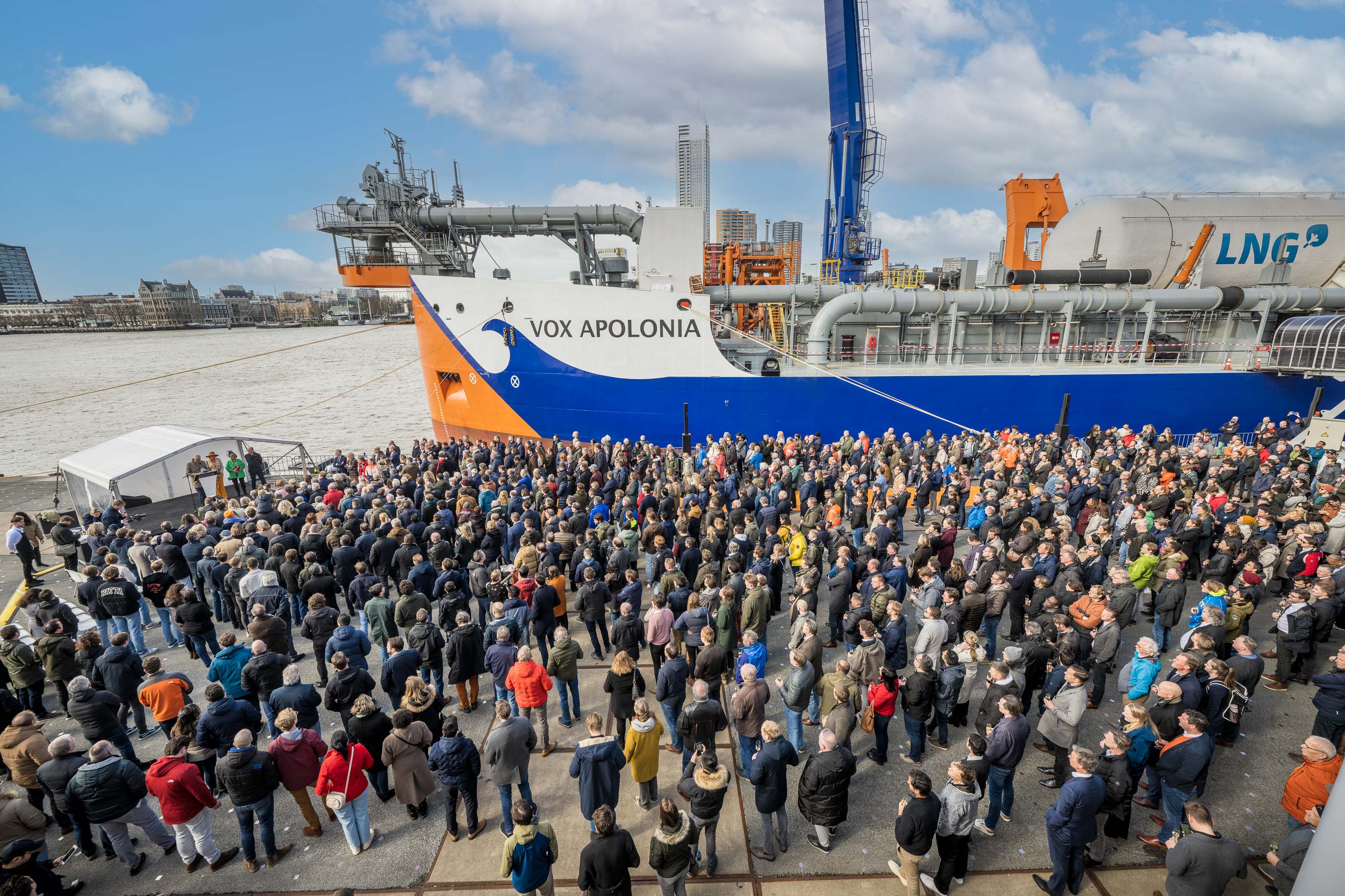 Christening ceremony for Vox Apolonia, Van Oord’s second LNG-powered ...