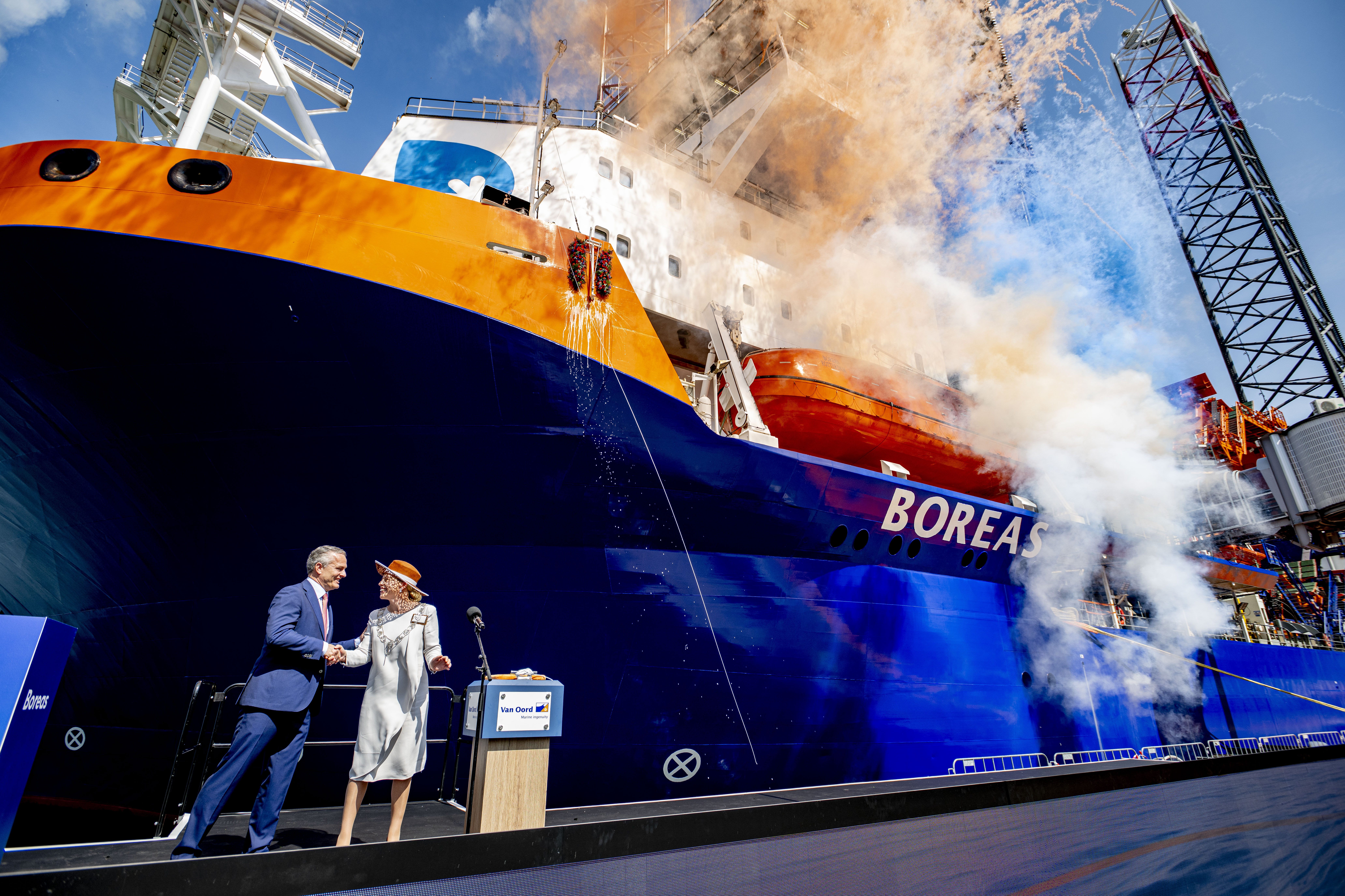 Van Oord christens Boreas, the largest and most sustainable offshore wind installation vessel in ...