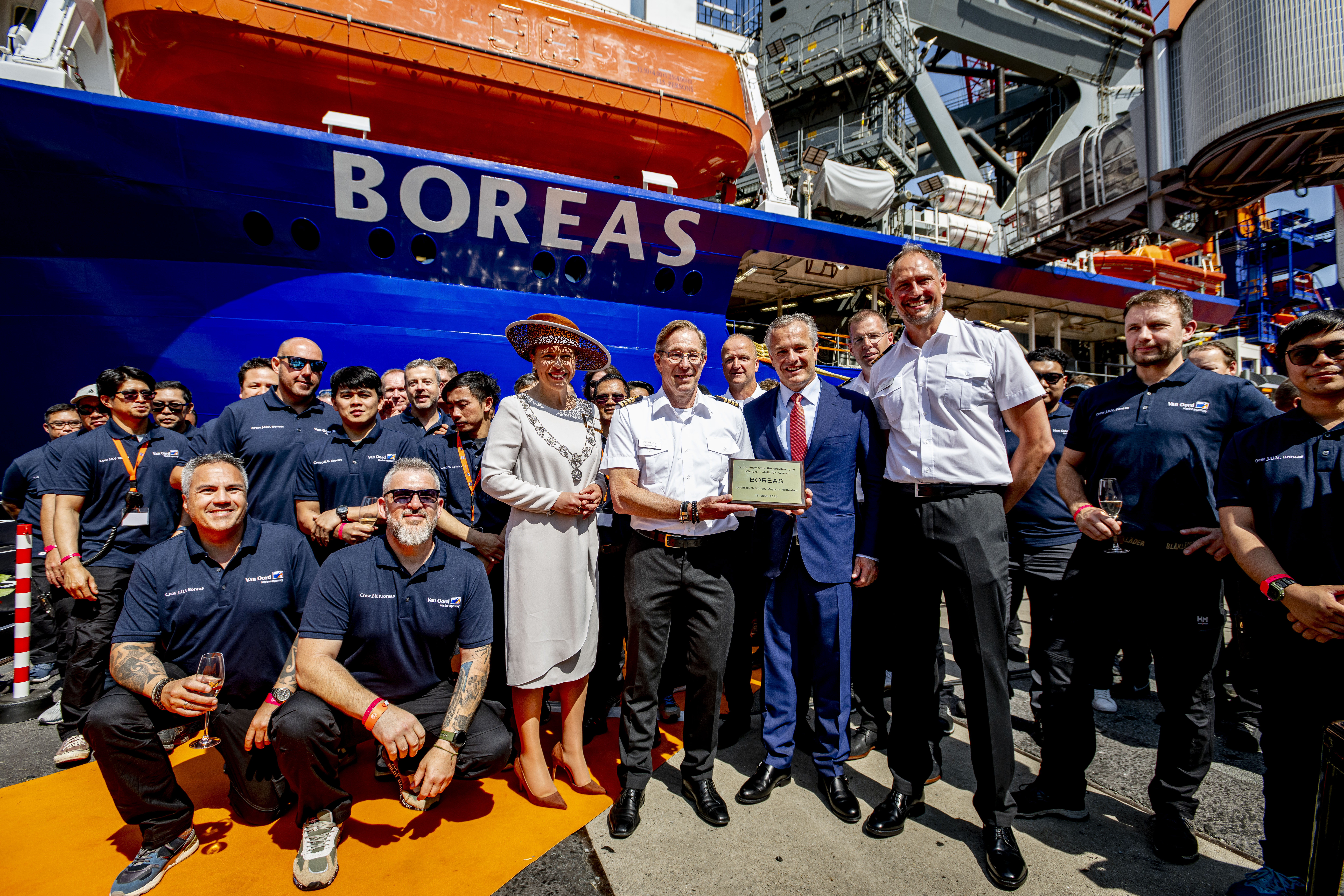 Van Oord christens Boreas, the largest and most sustainable offshore wind installation vessel in ...