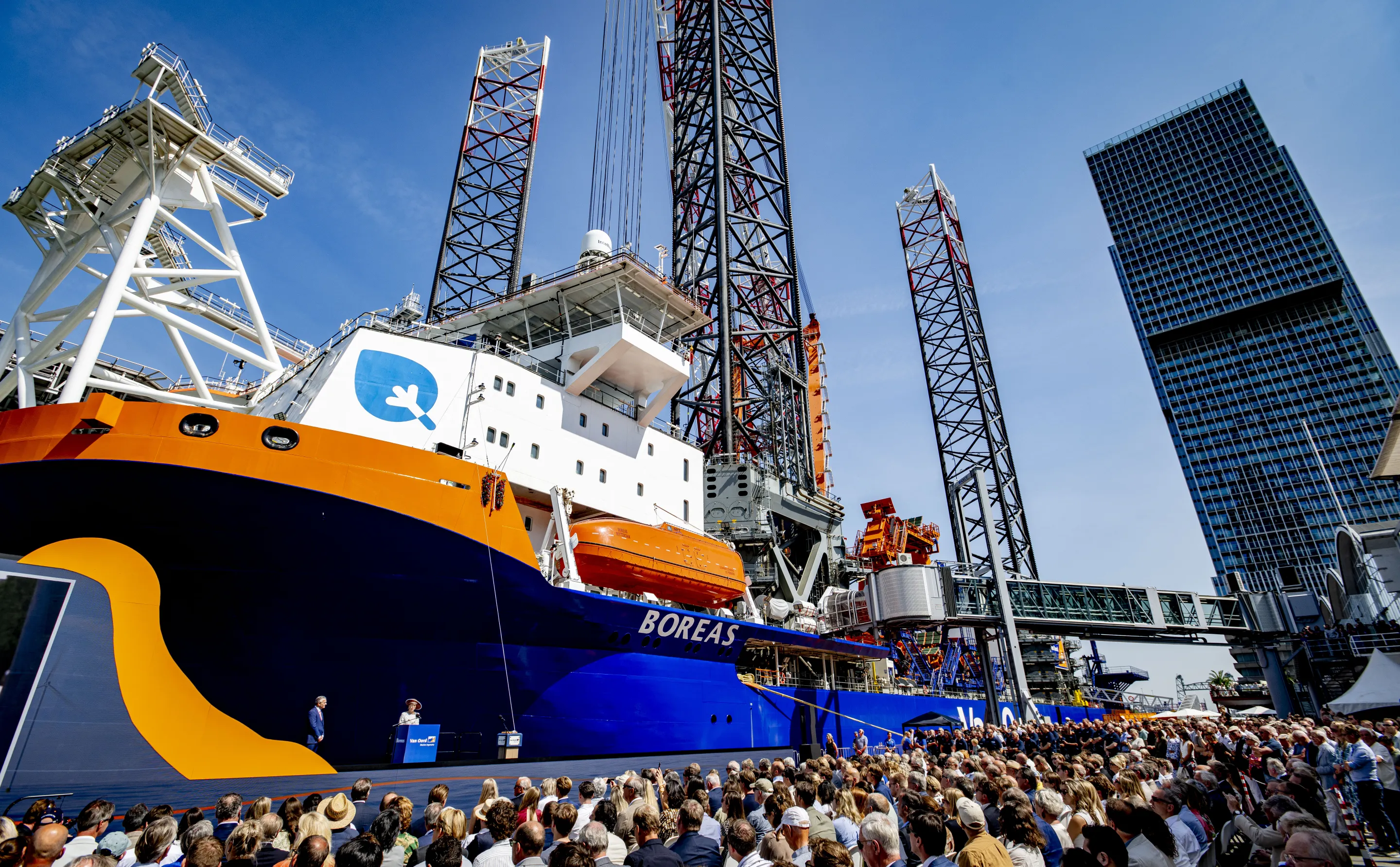 Van Oord’s brand-new offshore installation vessel Boreas arrived in the Netherlands | Van Oord