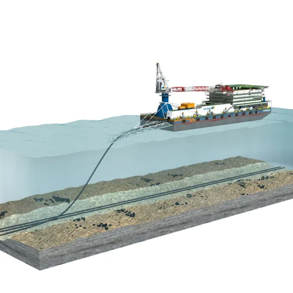 Shallow water pipe lay barge | Van Oord