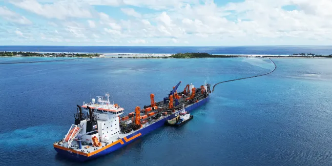 Coastal protection and land reclamation in the Maldives | Van Oord